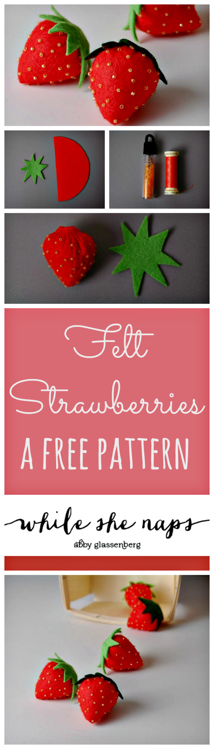 Strawberries Collage - whileshenaps.com