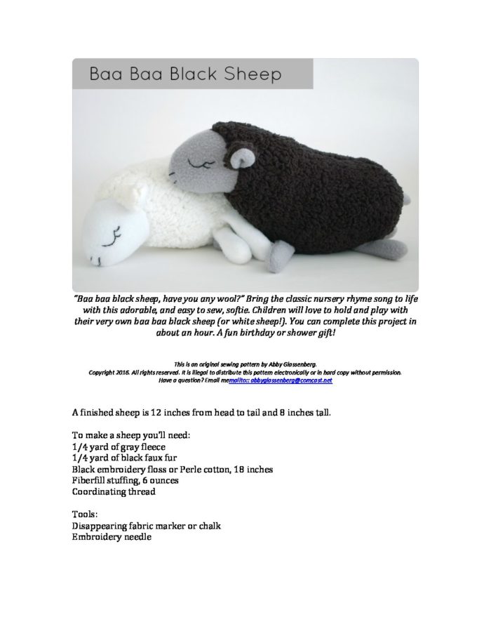 Baa Baa Black Sheep Pattern - whileshenaps.com